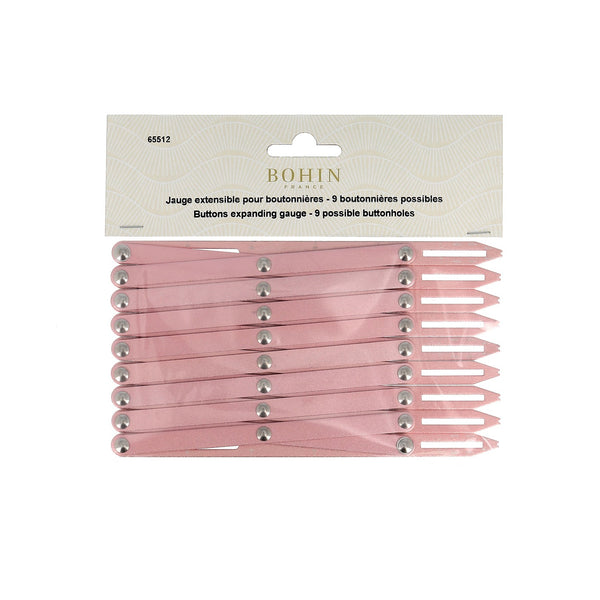 Expanding Buttonhole Marking Tool - Pink (9 holes) - Thread Count Fabrics