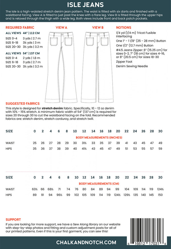 Isle Jeans Pattern - Thread Count Fabrics