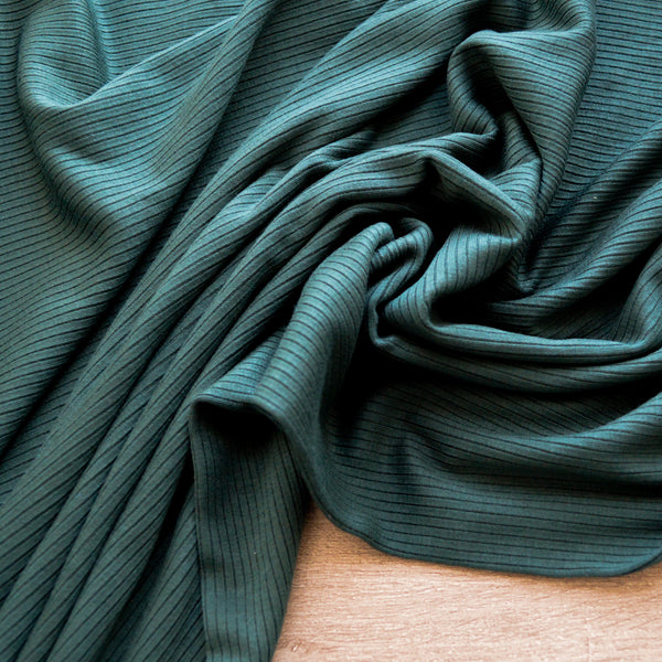 Ribbed Modal Knit - Pine - Thread Count Fabrics