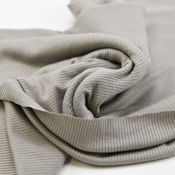 Ribbed Modal Knit - Silver Cloud - Thread Count Fabrics