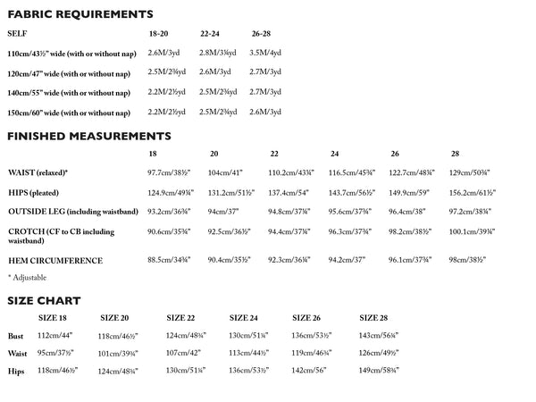 The Juno Culotte Pattern - UK Sizes 18-28 - Thread Count Fabrics