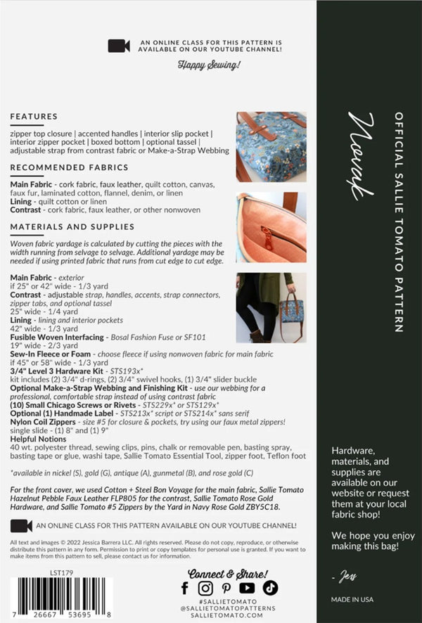 Novak Bag Pattern - Thread Count Fabrics