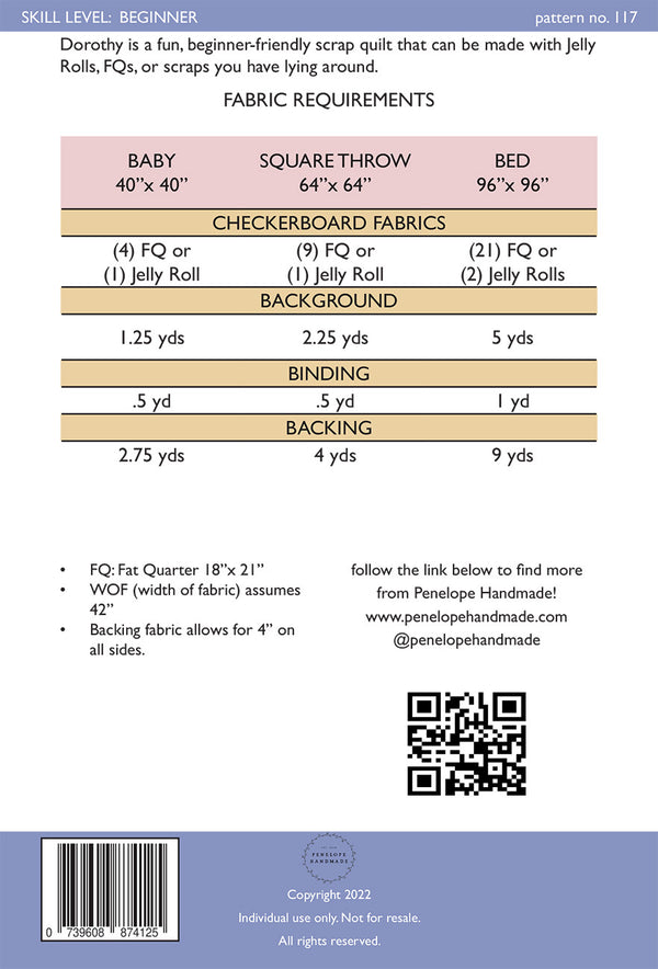 Dorothy Quilt Pattern - Thread Count Fabrics