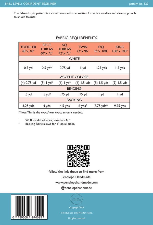 Edward Quilt Pattern - Thread Count Fabrics