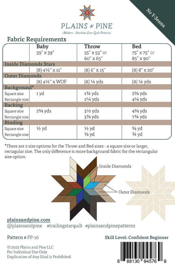 Trailing Star Quilt Pattern - Thread Count Fabrics