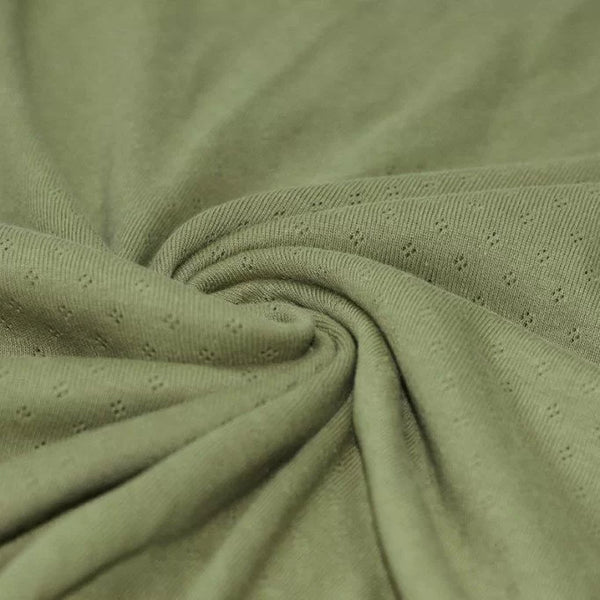 Pointelle Knit - Olive - Thread Count Fabrics