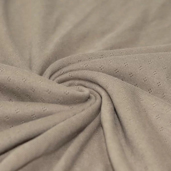 Pointelle Knit Dark Beige - 1 yard - Thread Count Fabrics