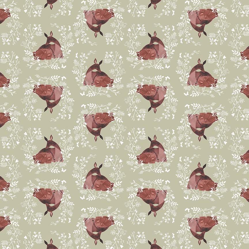 Floral Forest - Deer and Fawn - Thread Count Fabrics