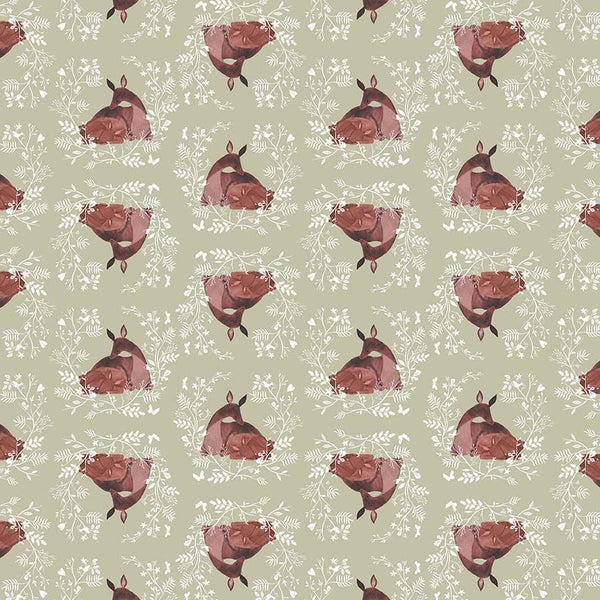 Floral Forest - Deer and Fawn - Thread Count Fabrics