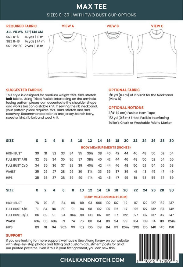 Max Tee Pattern - Thread Count Fabrics