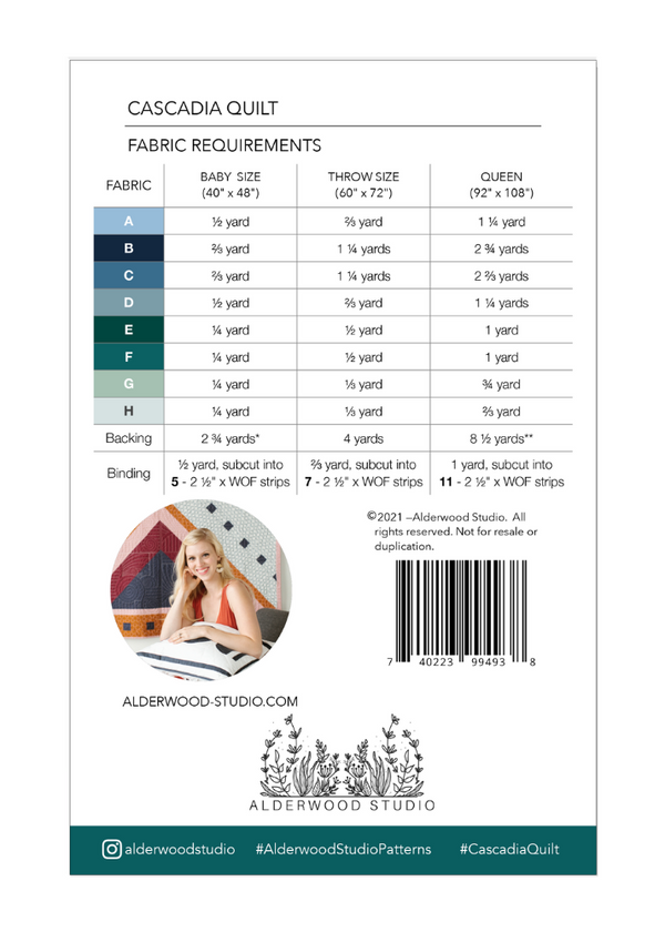 Cascadia Quilt Pattern - Thread Count Fabrics
