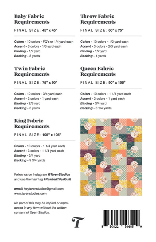 Painted Tiles Quilt Pattern - Thread Count Fabrics