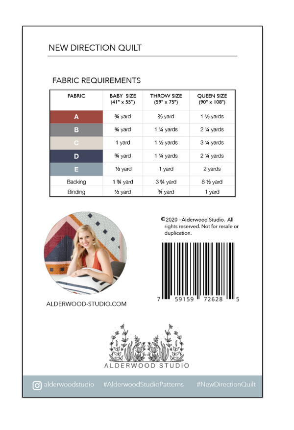 New Direction Quilt Pattern - Thread Count Fabrics